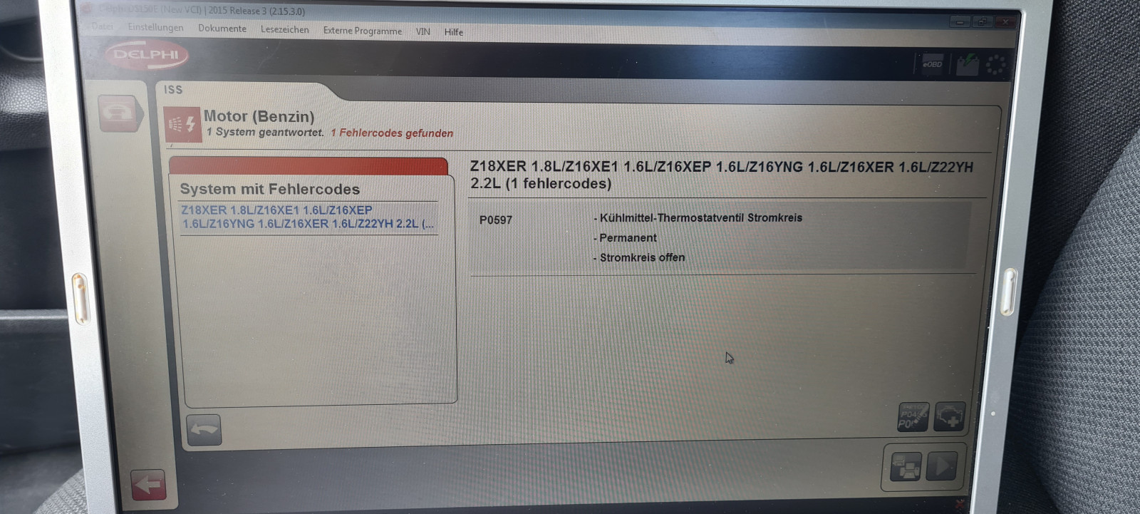 P0597 Kühlmittel-Thermostatventil Stromkreis offen - permanent - St...
