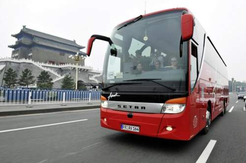 Mit dem Setra Bus nach China zu den Olympischen Spielen