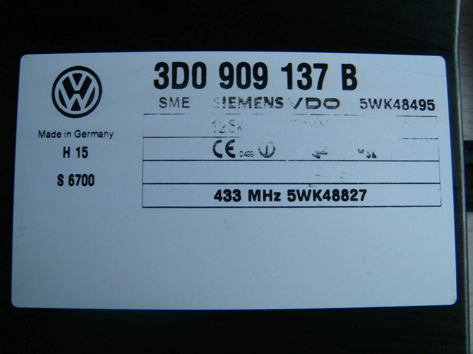 VW Touareg Kessy Entry Keyless Go Steuergerät 3D0909137B : Biete