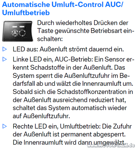 Automatische Umluft - Startseite Forum Auto BMW 3er E90, E91, E92