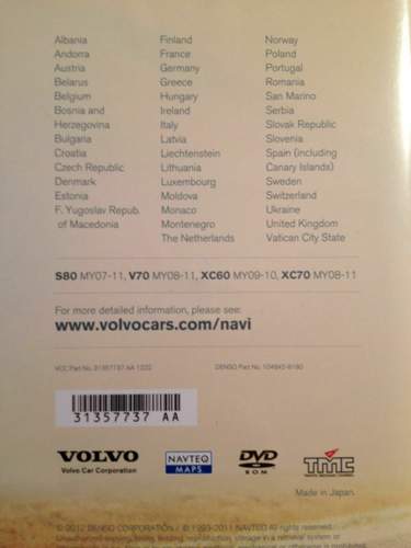 Volvo RTI Navi Update 2012 V70 XC60 S80 XC70 aktuellste Version : Biete