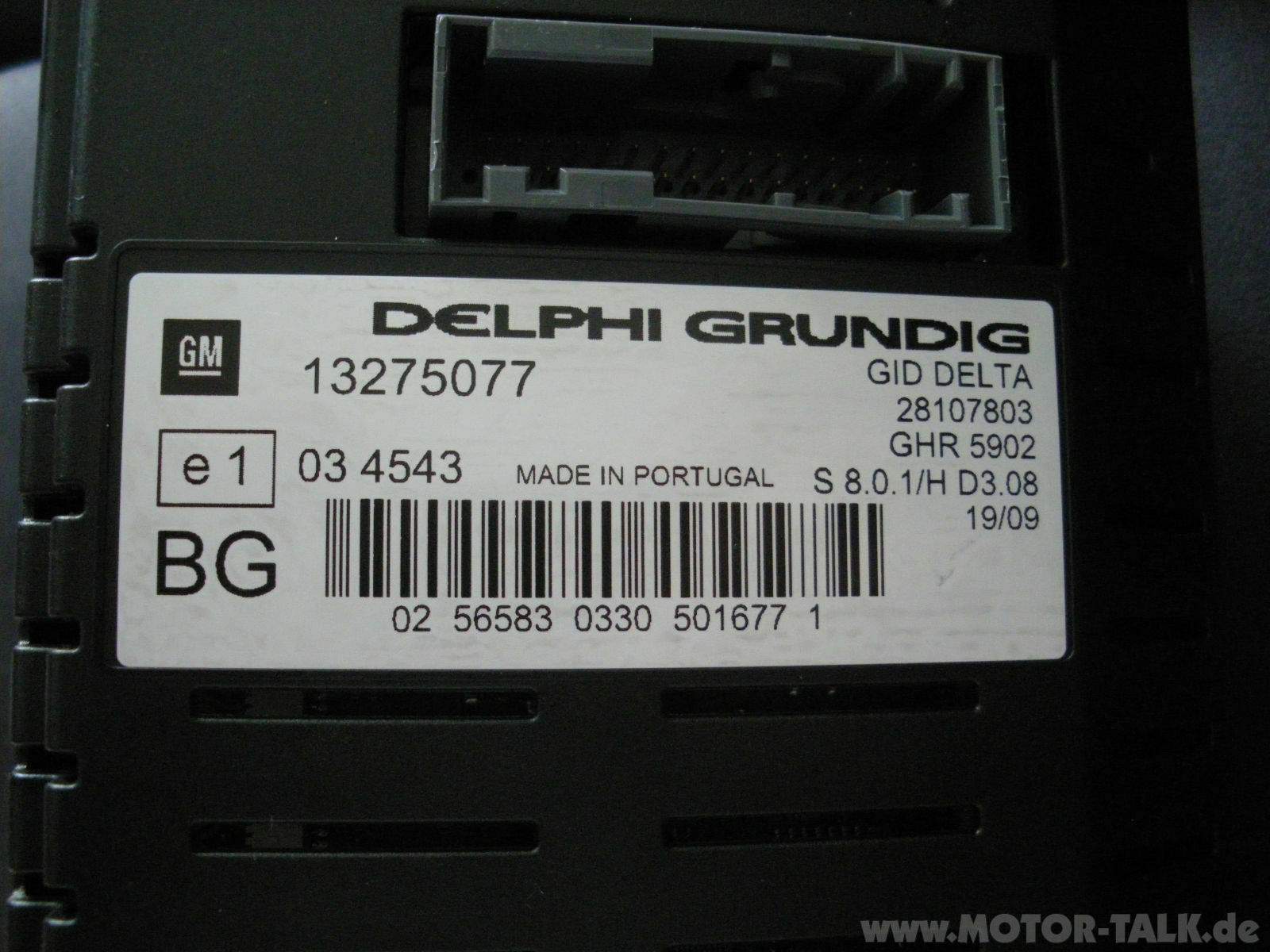 GID Astra H BG Delphi Grundig 13275077 : Biete
