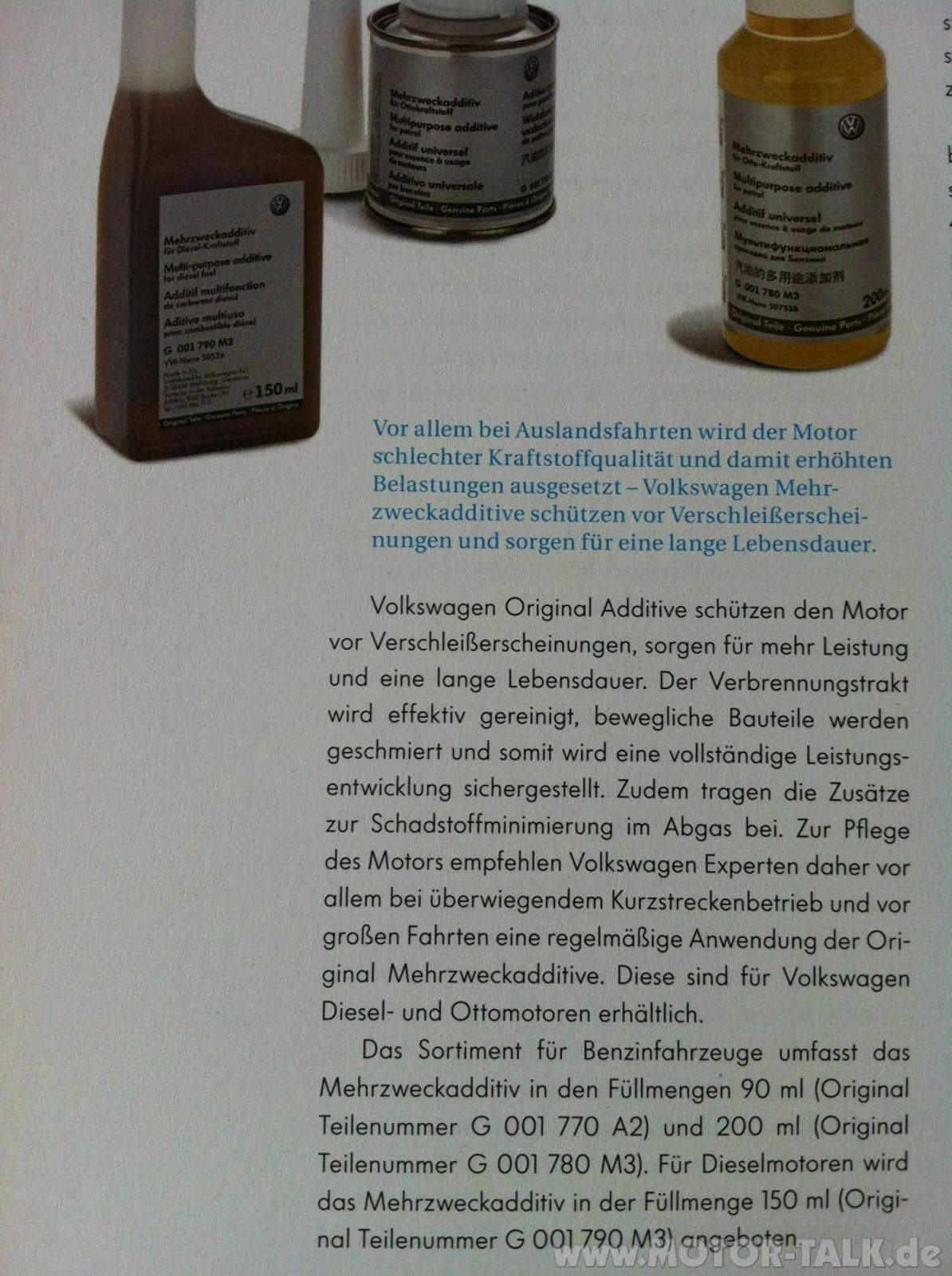 Vw-additive : OMXXX 2-Takt-ÖL + Dieselkraftstoff? : Mercedes Motoren ...
