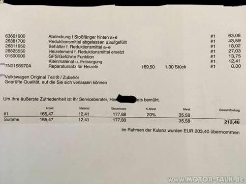 Motorleuchte leuchtet Heizung vom AdBlue Tank defekt - Seite 3 - Ha...