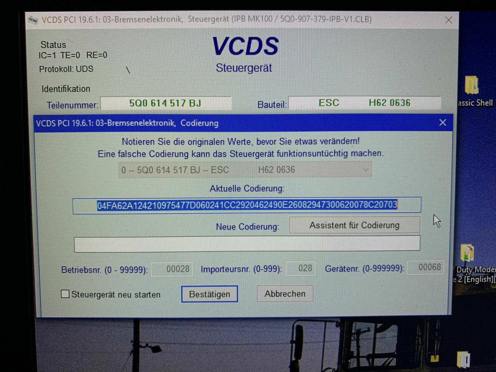 Codierung : Aktuell mögliche Codierungen mit VCDS... : Codierungen am Golf 7/VII... : #209697234