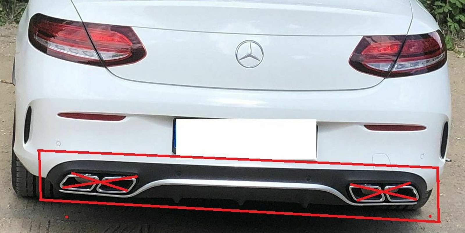 W205 C Klasse Coupe / Cabrio Mopf A205 AMG Diffusor nur für AMG und ...