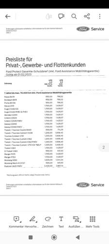 Ford Protct Garantie-Schutzbrief - wo abschließen - Startseite Foru...