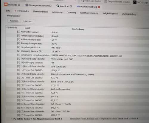 2,0 TDI - Abgastemperatursensor Bank 1 Geber 4 / DPF...