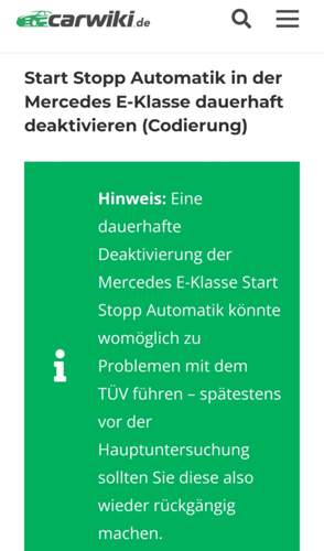 Start - Stop Automatik abschalten! - Seite 7 - Hallo...