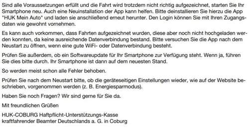 ! Warnung: HUK-Telematik und Wenigfahrer / Erfahrungen? - Seite 5 ...
