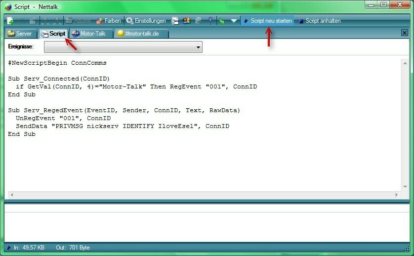 Nettalk einrichten für den Esel : IRC-Esel